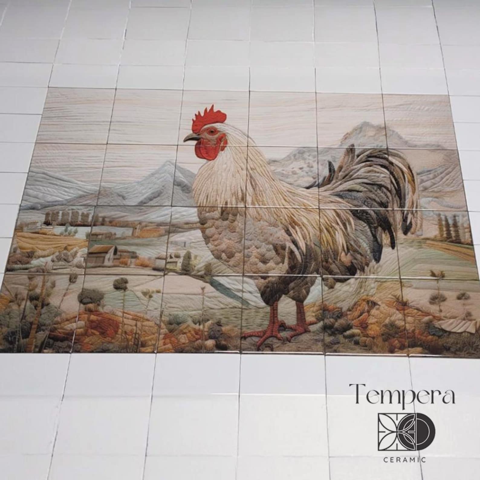 Backsplash Farm Rooster Tiles, Farmhouse Tile Decor, Rustic Ceramic ...