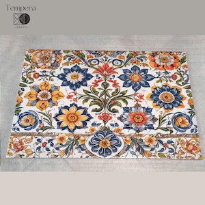 Floral Mexican Style Tile Backsplash: Kitchen Accent Decor - Etsy