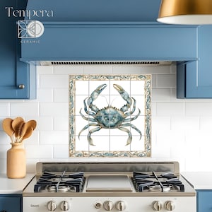 Crab Tile Mural in Marine Style, Crab Backsplash Tiles - Etsy