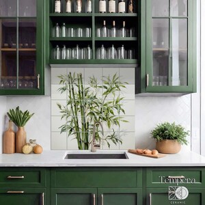 Bamboo Backsplash Tiles for Zen Kitchen, Kitchen Tiles Decor With ...