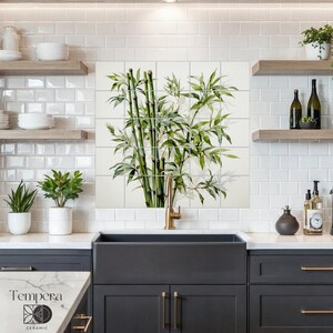 Bamboo Backsplash Tiles for Zen Kitchen, Kitchen Tiles Decor With ...