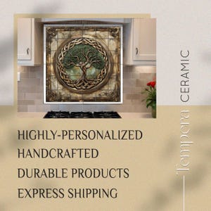 Celtic Tree of Life Tile Backsplash: Kitchen Accent Tiles - Etsy