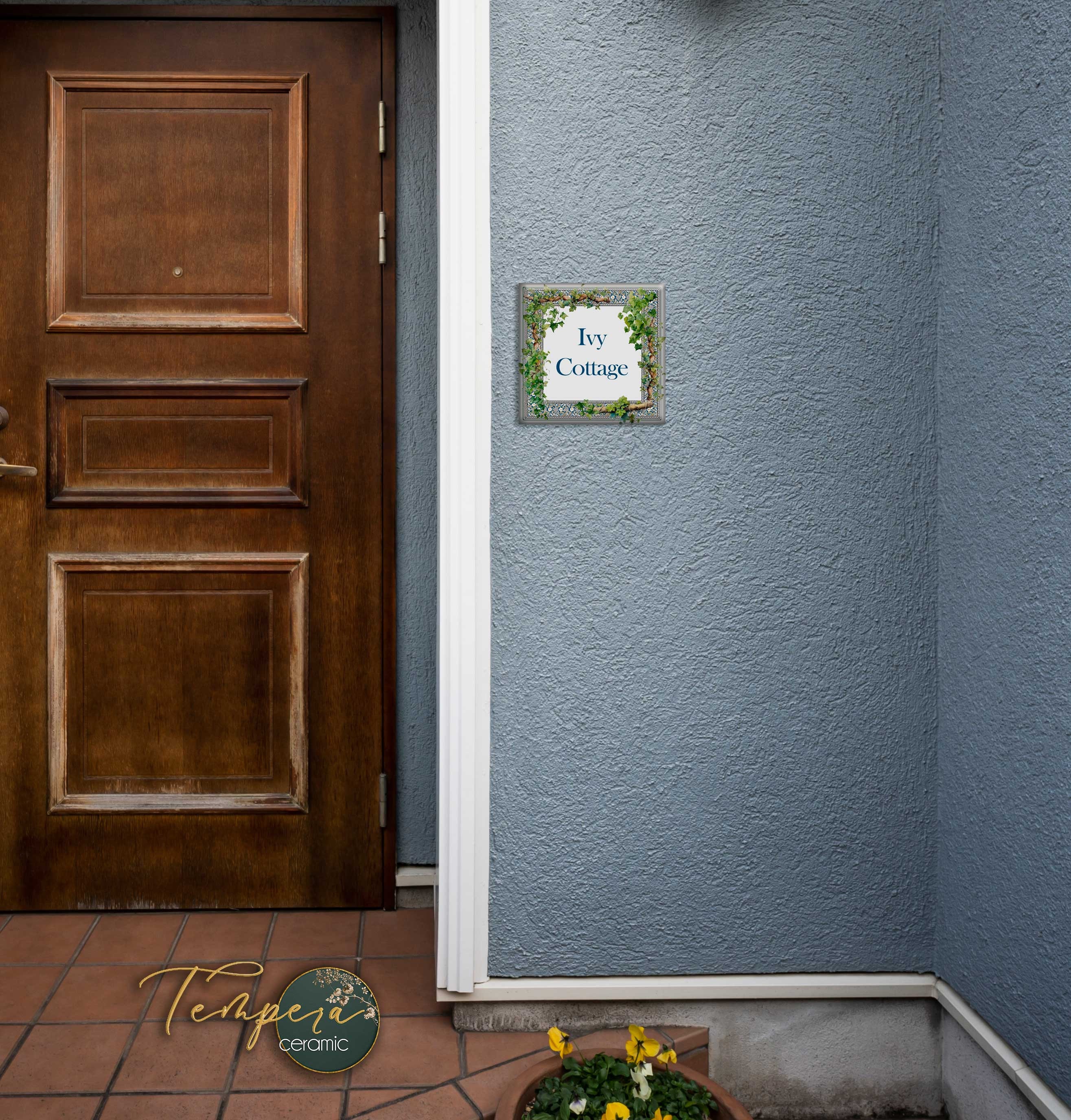 Ivy Cottage Ceramic Plaque, House Sign With Ivy, Ivy House Custom ...