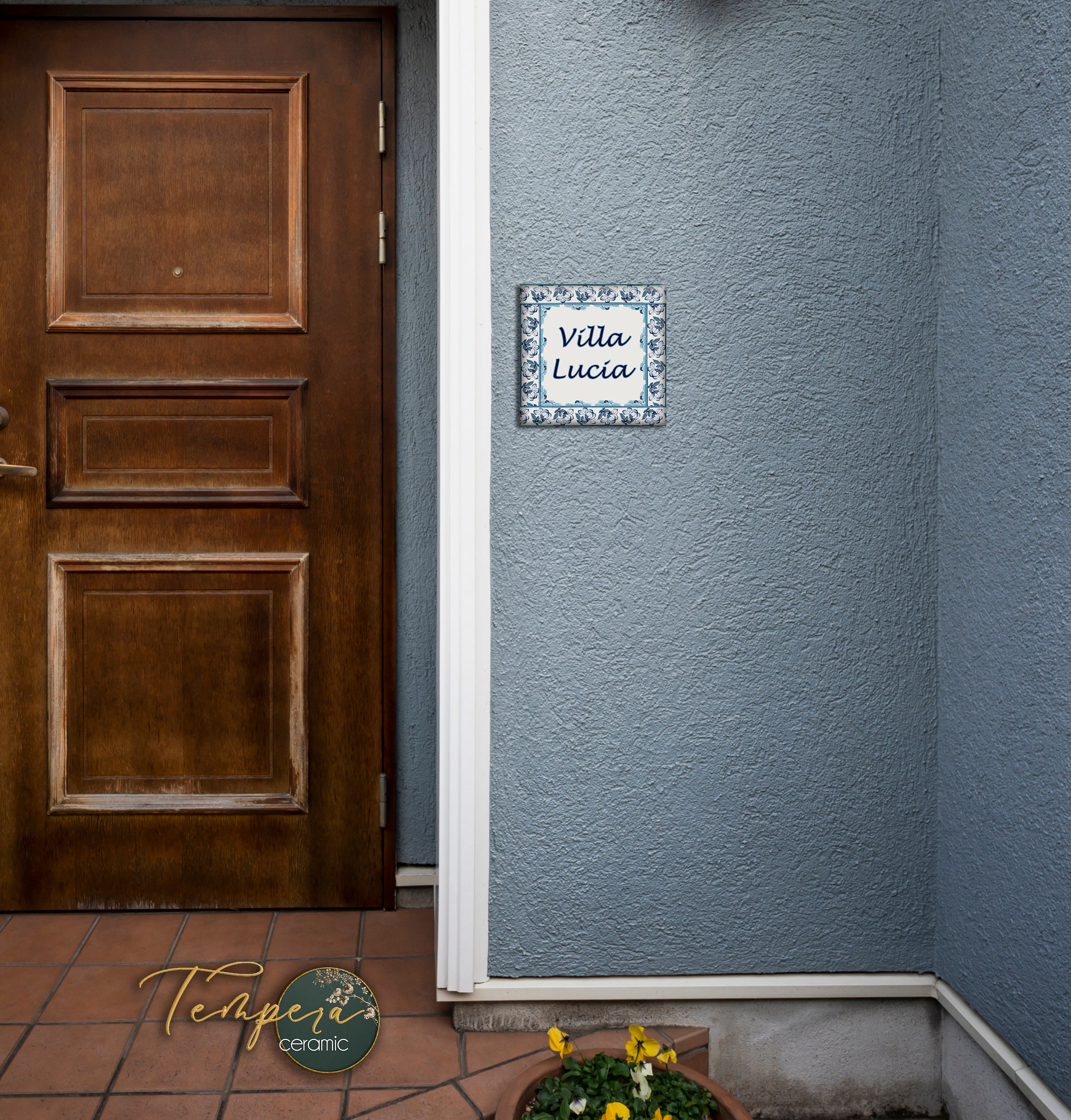 Navy Blue House Sign Custom House Name Tile House Name Tile - Etsy