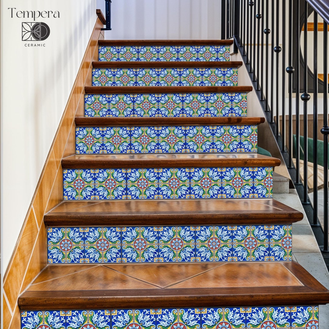 Mexican Talavera Stair Riser Tiles, Mexican Design Staircase Tiles - Etsy