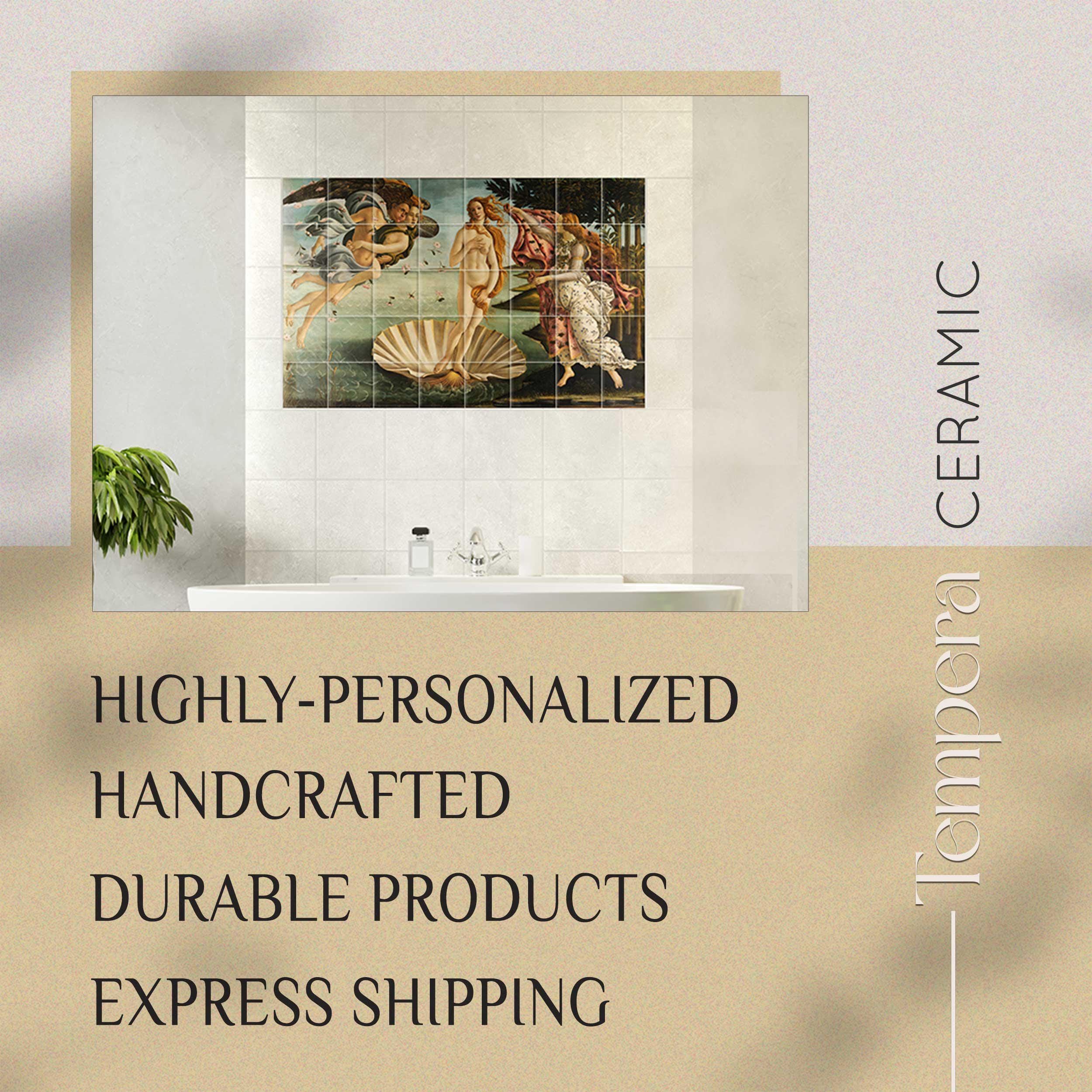 Birth of Venus Tile Mural by Botticelli: Accent Bathroom Decor - Etsy