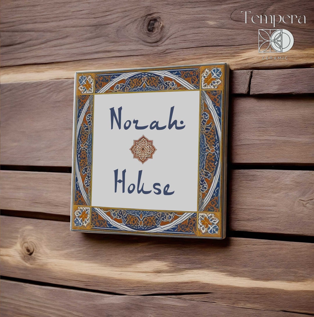 Moroccan House Sign With Design, Ceramic Sign Plaque for House ...