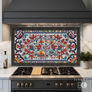 Mexican Tile Backsplash Mural: Kitchen Stove Decor - Etsy