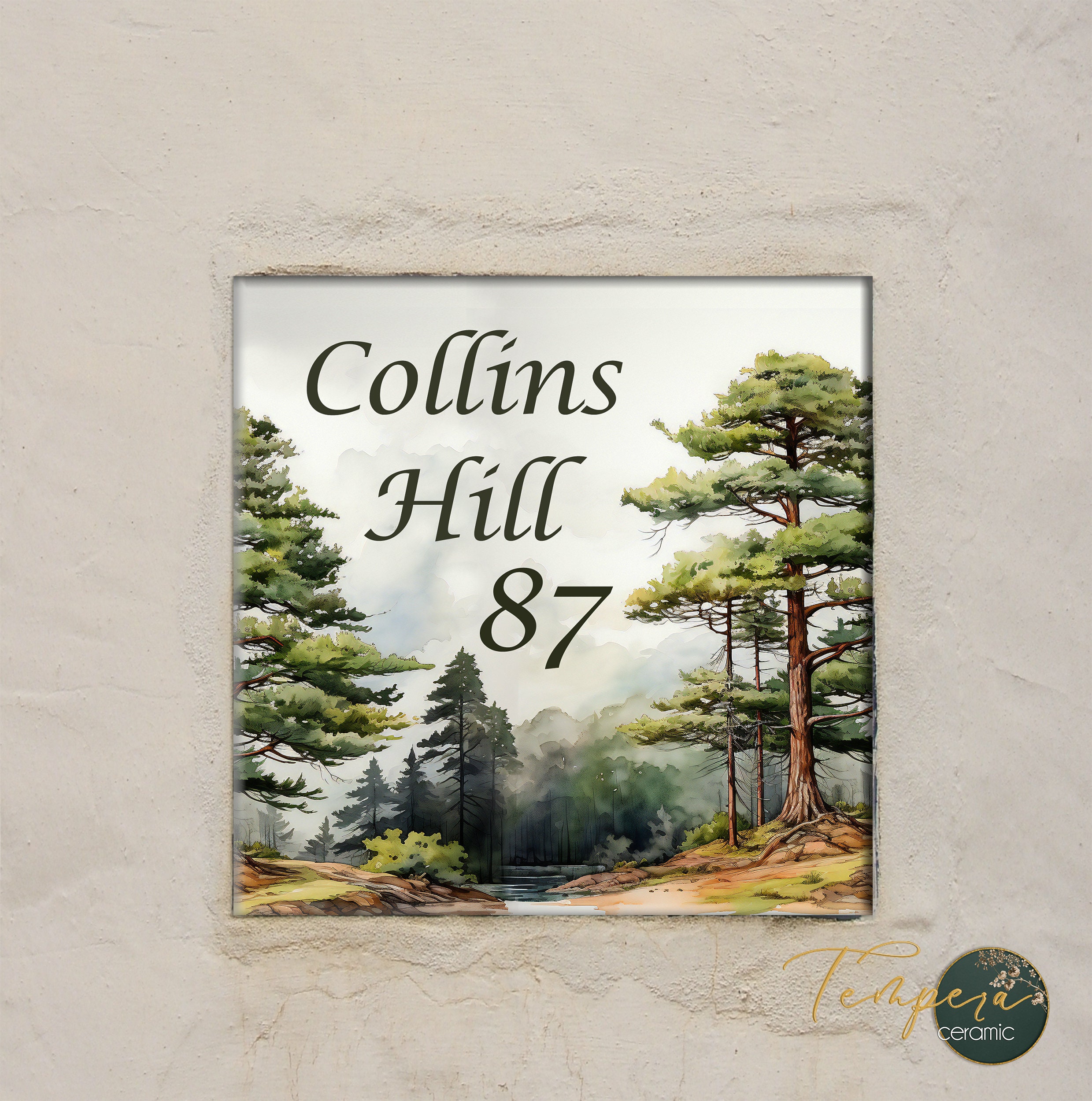 Forest House Sign Address Plaque Ceramic House Sign Forest - Etsy