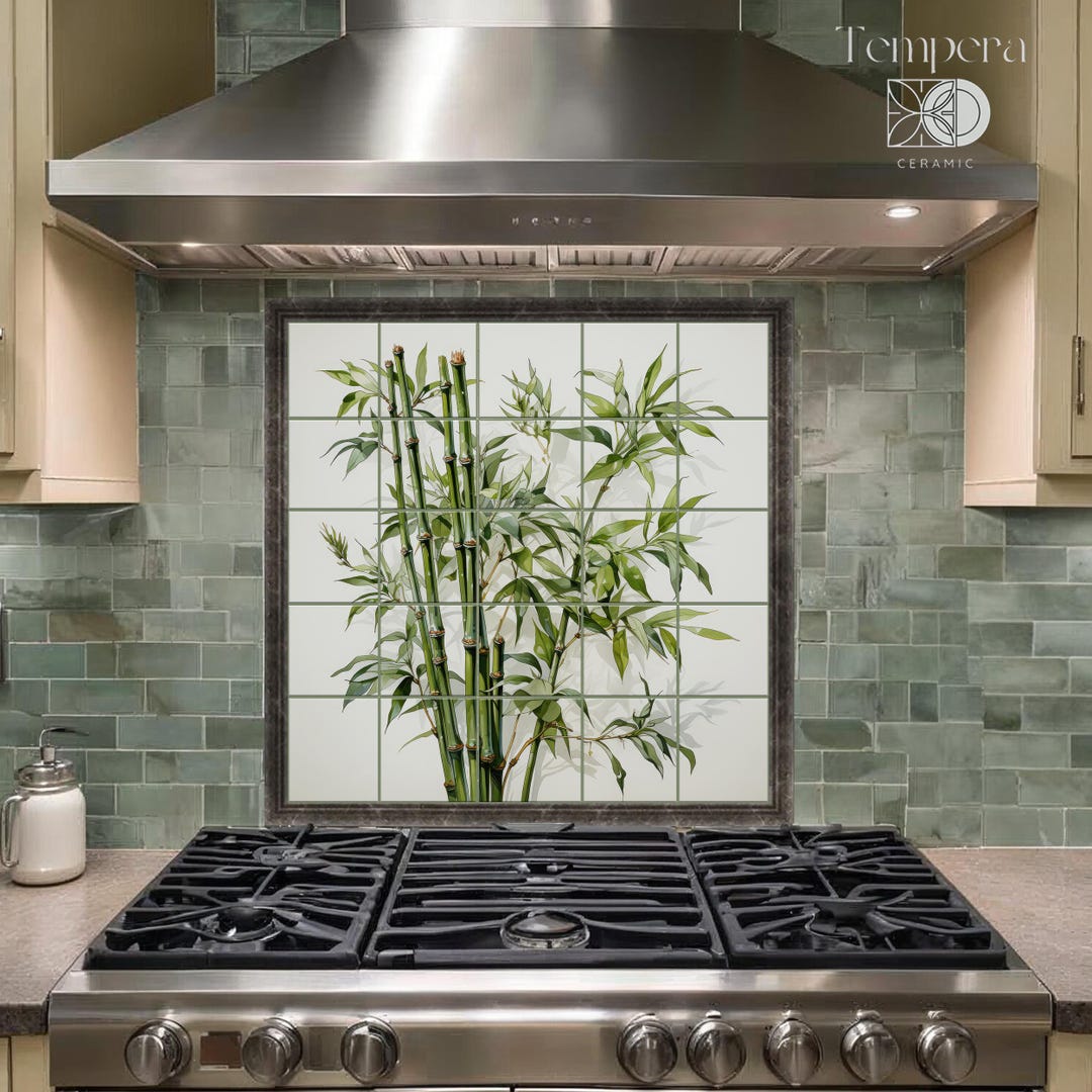 Bamboo Backsplash Tiles for Zen Kitchen, Kitchen Tiles Decor With ...