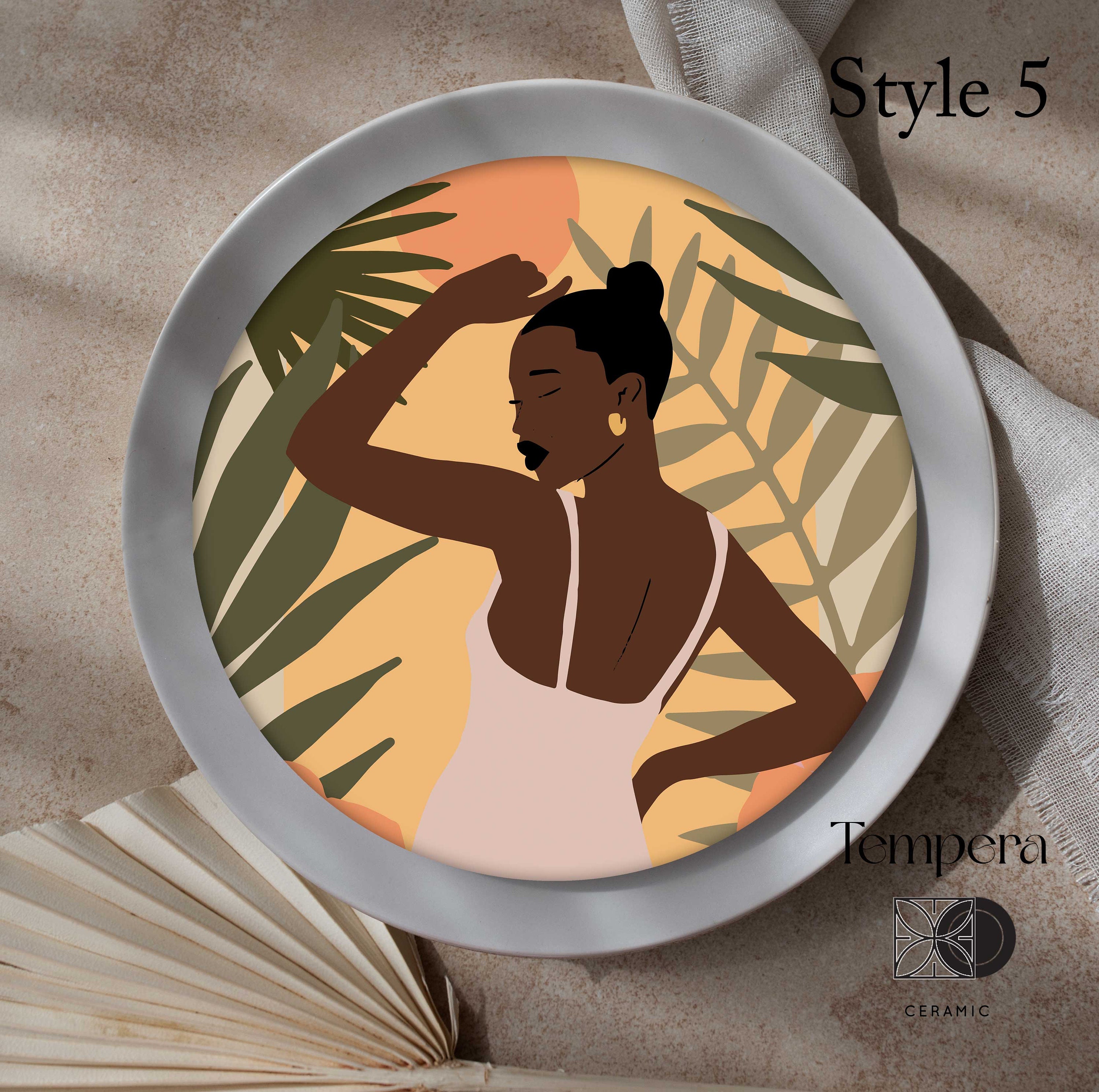 Custom Art Plates, African Woman Plates Set, Personalized Porcelain ...