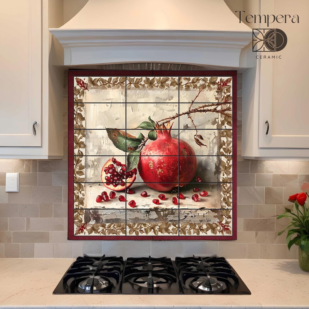 Pomegranates Vintage Style Backsplash Tiles, Kitchen Vintage Style ...