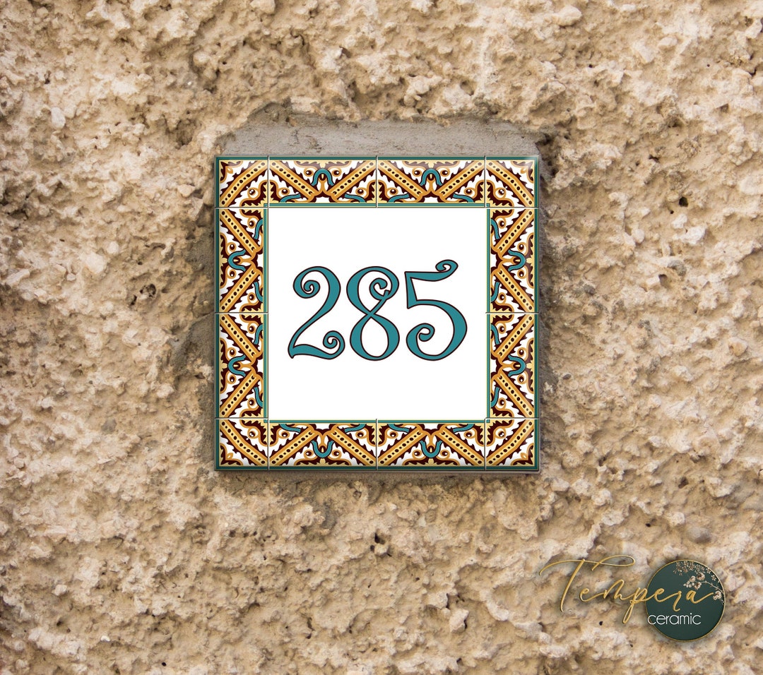 African Style Tile, Home Number Plaque, African Mural, Outdoor Number ...