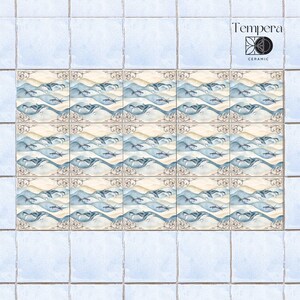 Waterline Pool Tiles With Whale Pattern, Nautical Swimming Pool Tiles ...