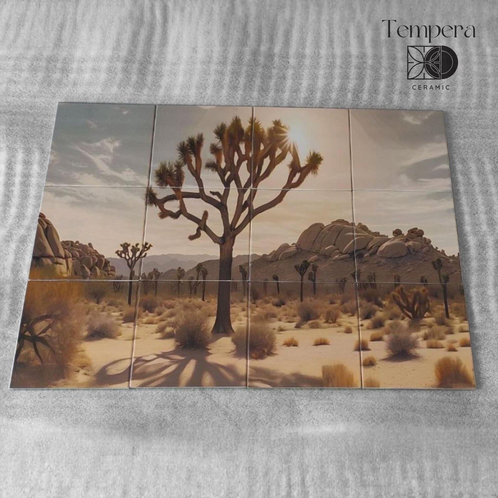 Backsplash Joshua Tree Tiles Mural, Marble Picture Frame, Desert Scene ...