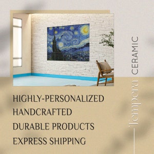 Starry Night Tiles Mural, Van Gogh Bathroom Art Tiles - Etsy