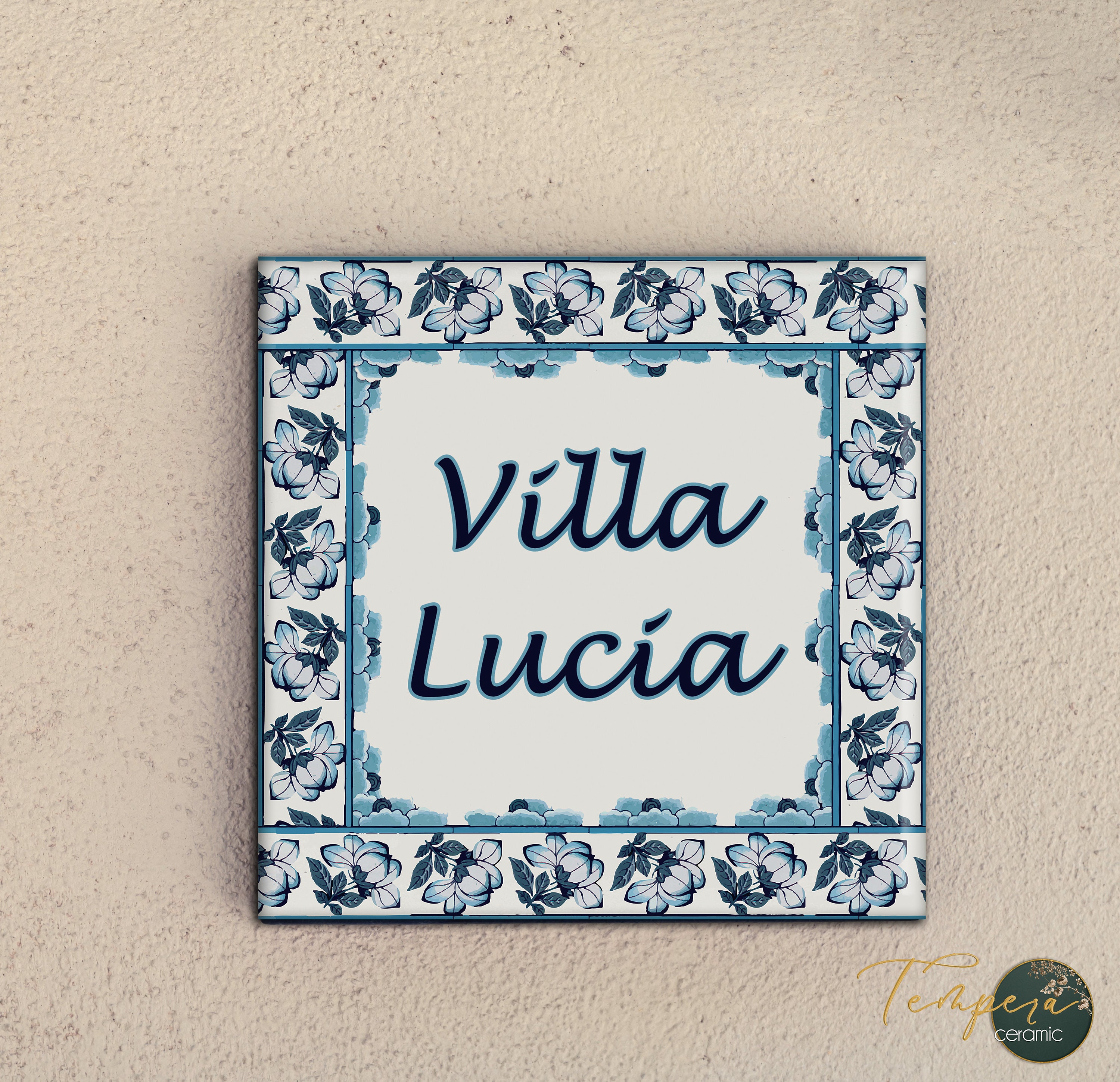 Navy Blue House Sign Custom House Name Tile House Name Tile - Etsy