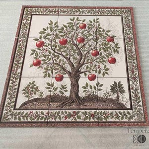 Backsplash Apple Tree Tiles, Rustic Style Apple Tree Tiles Mural - Etsy