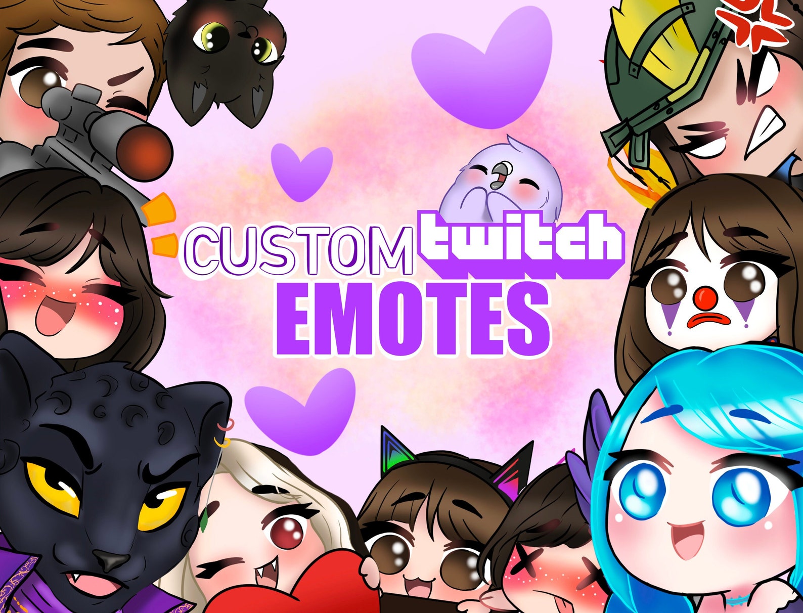 Custom Emotes Badges Stickers Emojis for - Etsy