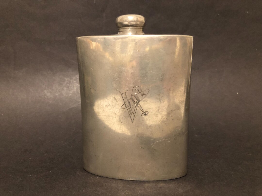Engraved Pewter Whisky Flask - Spitfire & Victory Logo - Etsy