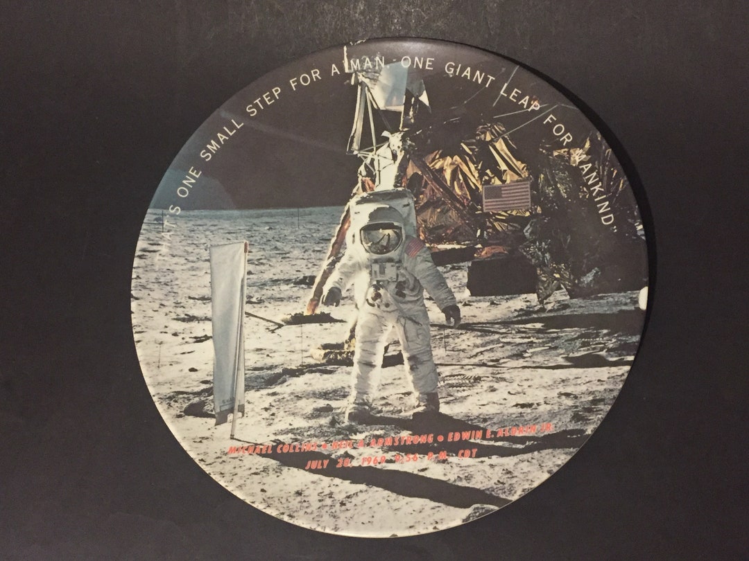 Nasa-moon Landing Collectors Plate With Iconic Statement and - Etsy