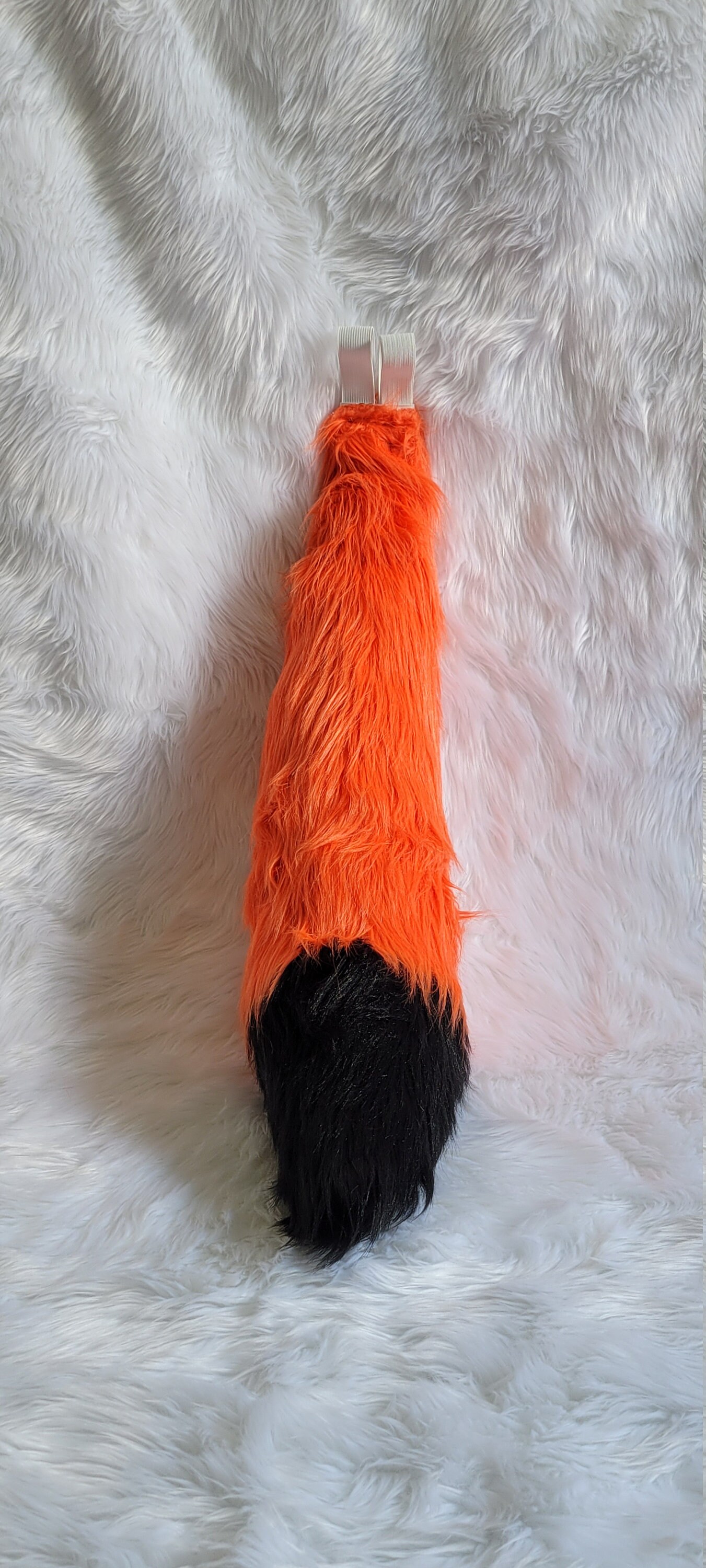 Orange/black Furry Fox Belt Loop Tail, Fox Tail , Fursuit Tail Fox - Etsy