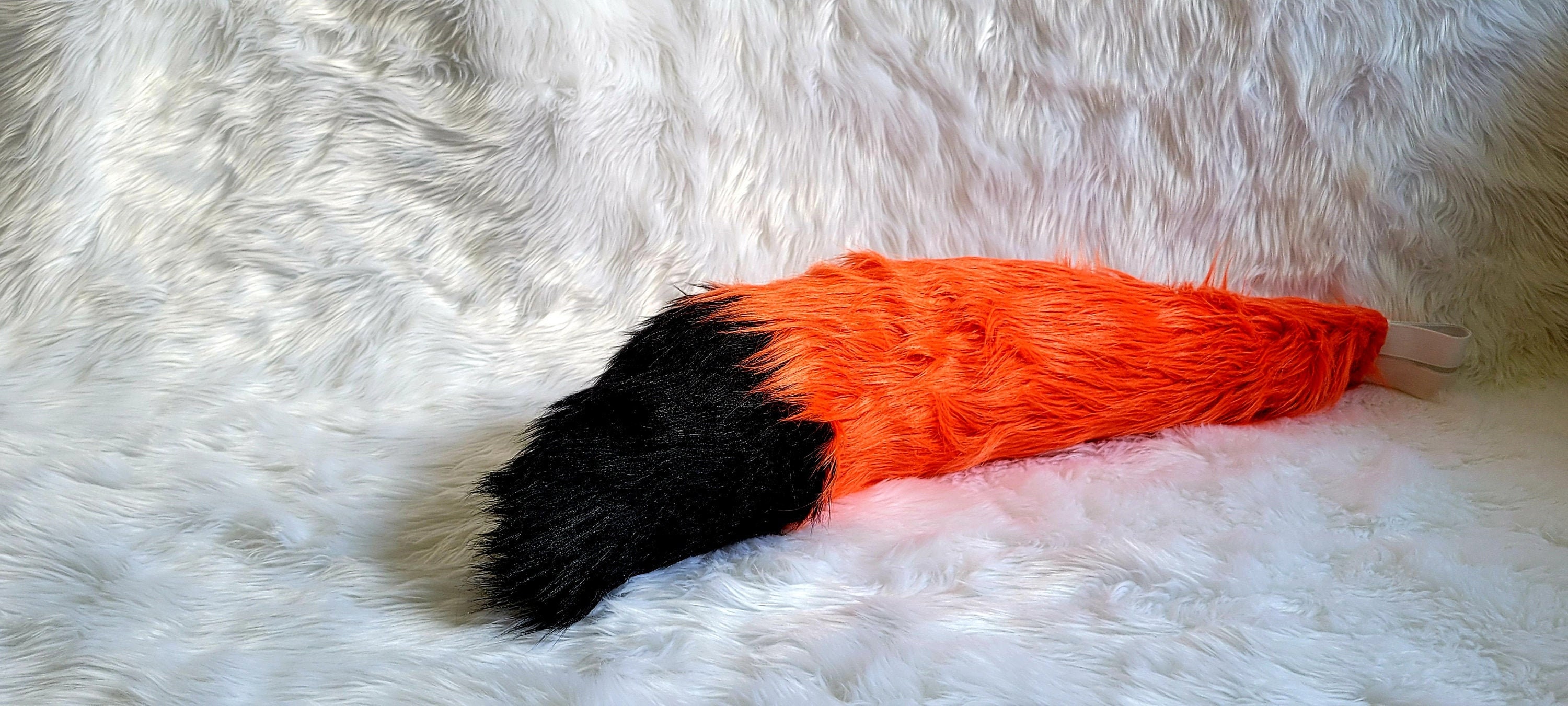 Orange/black Furry Fox Belt Loop Tail, Fox Tail , Fursuit Tail Fox - Etsy