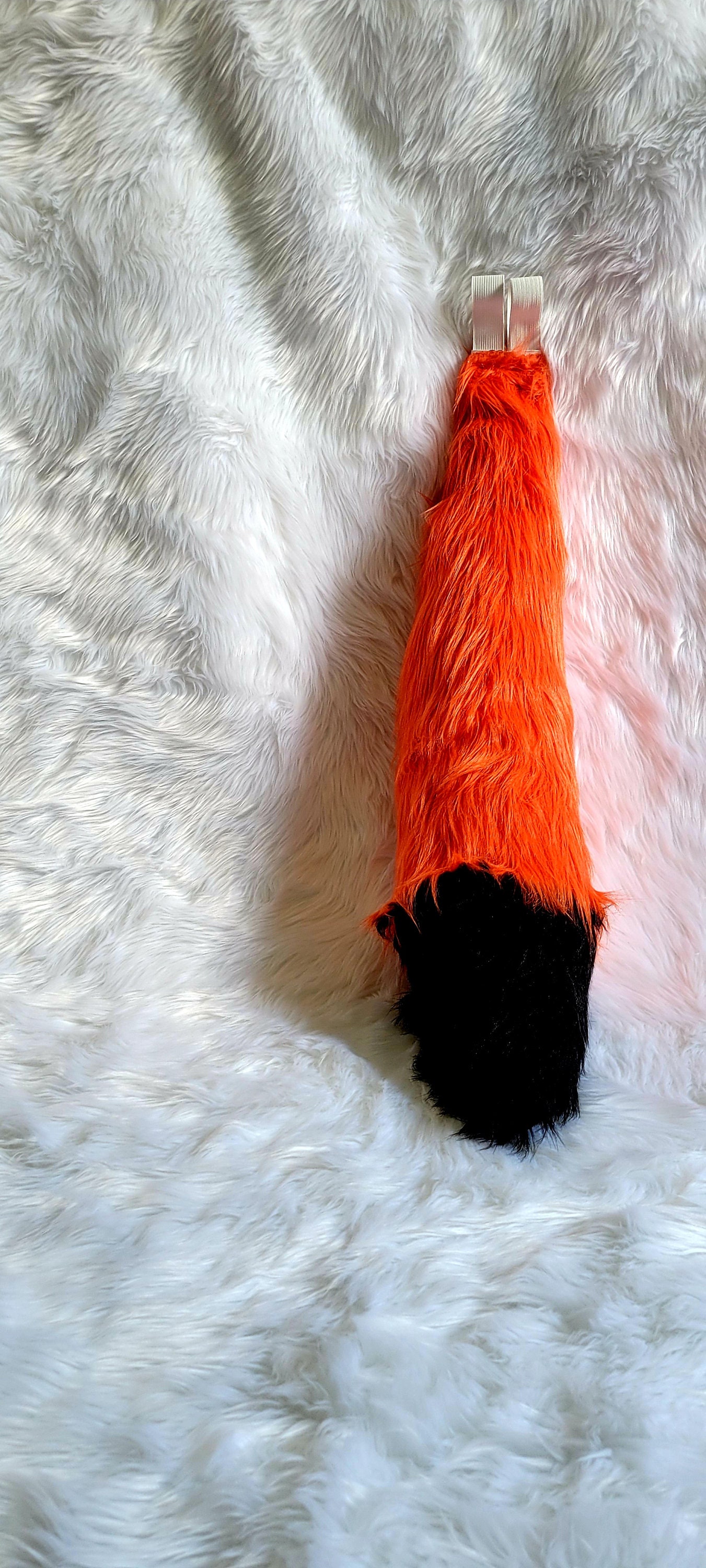 Orange/black Furry Fox Belt Loop Tail, Fox Tail , Fursuit Tail Fox - Etsy