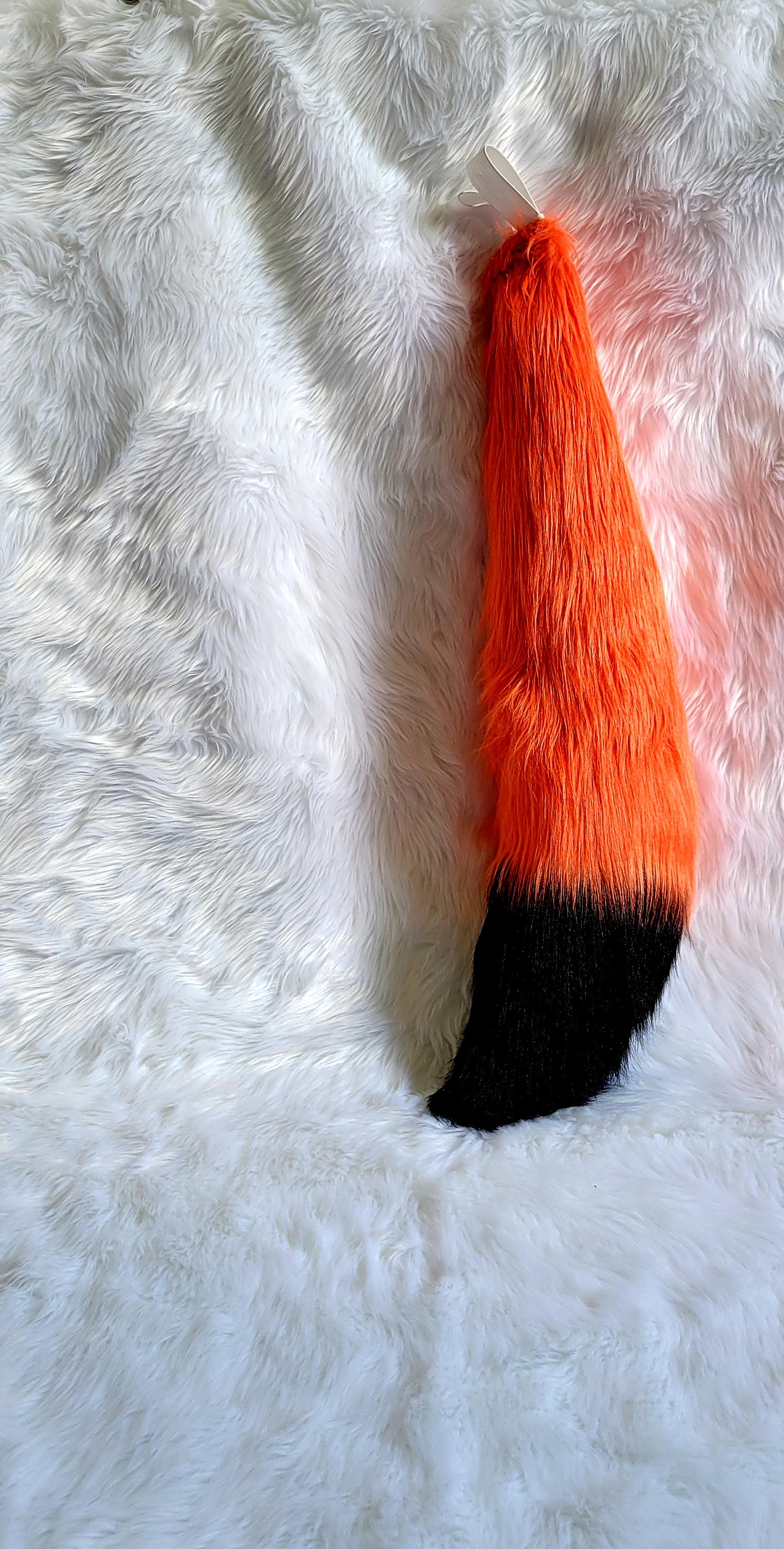 Orange/black Furry Fox Belt Loop Tail, Fox Tail , Fursuit Tail Fox - Etsy