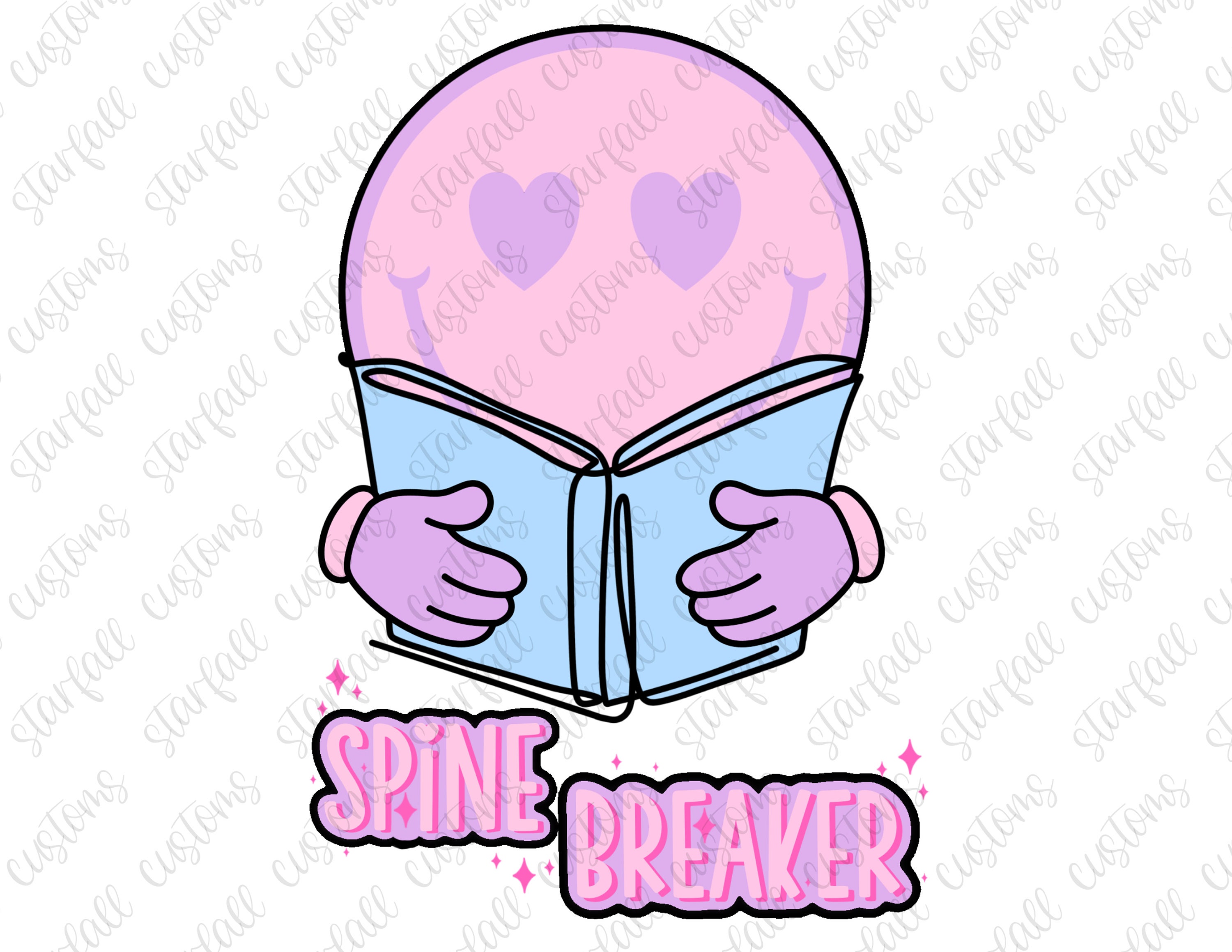 Spine Breaker PNG, Bookish PNG, Smiley Face Png, Png - Etsy
