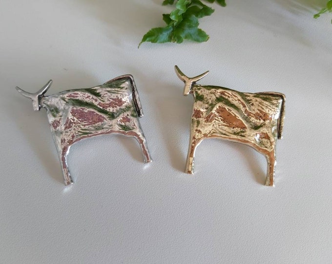 Unusual Brooch, Highland Cow Brooch, Modern Brooch, Cow Jewellery ...