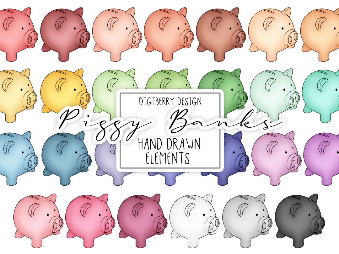 Savings Piggy Bank Jar Hand Drawn Planner Icon Clip Art - Etsy