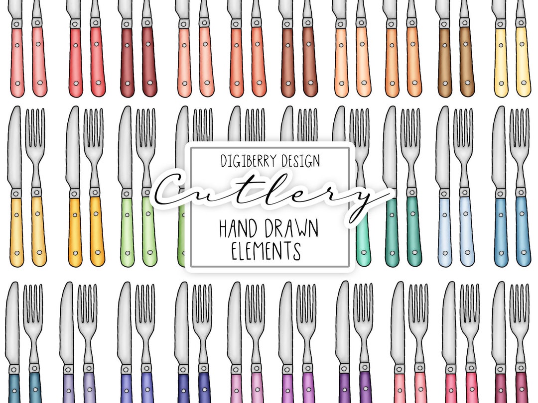 Cutlery Meal Planning Diner Cafe Hand Drawn Planner Icon Clipart - Etsy