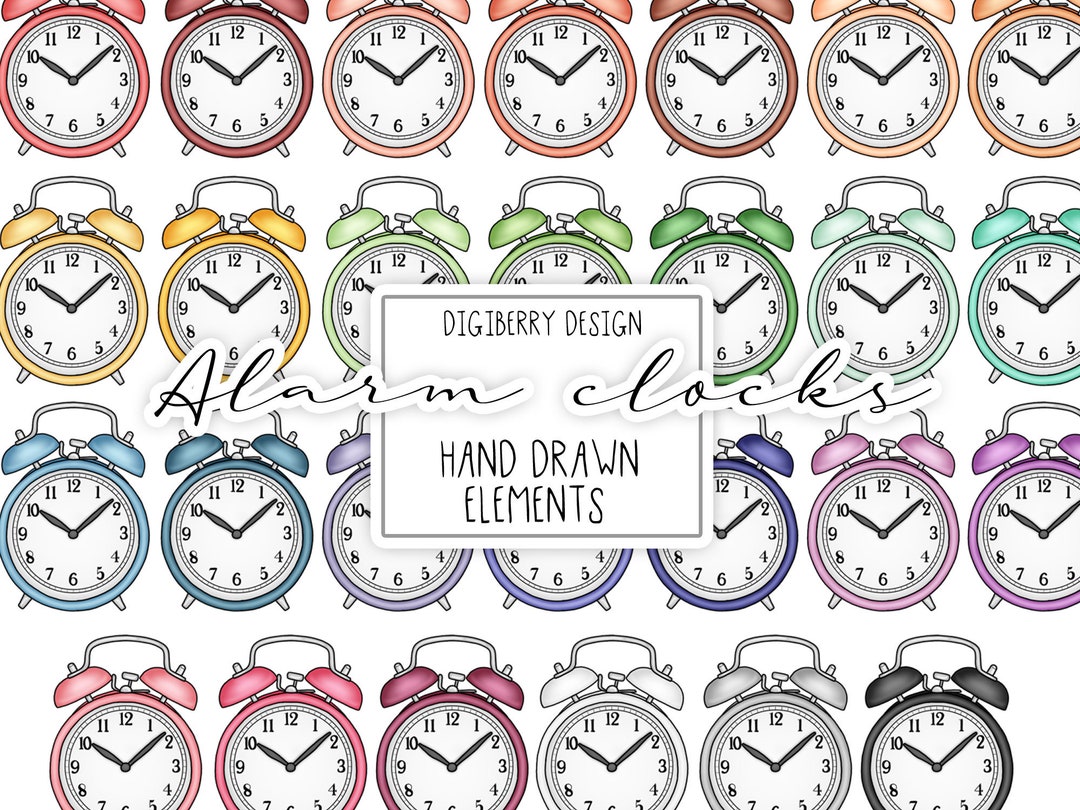Alarm Clock Appointment Reminder Hand Drawn Planner Icon Clip Art - Etsy