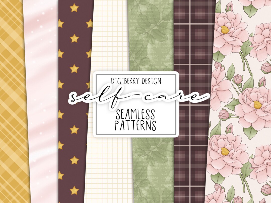 Self Care Hand Drawn Seamless Patterns - Etsy
