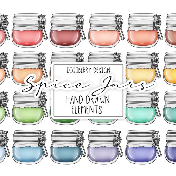 Spice Jar Clip Art - Etsy