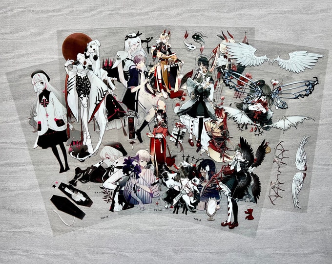 6x Sheets/pack Goth Stickers Sheet Junk Journal Bullet Journal ...