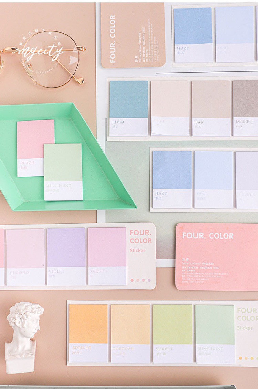 4x Colour Wheel Pastel Post-it Note | Dairy Book Marker | Handbook ...