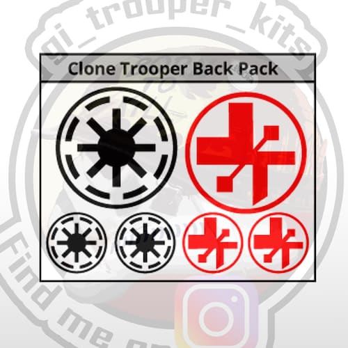 1/12 Hardcase 501st Clone Trooper Phase 1 & 2 Decal Th Black | Etsy