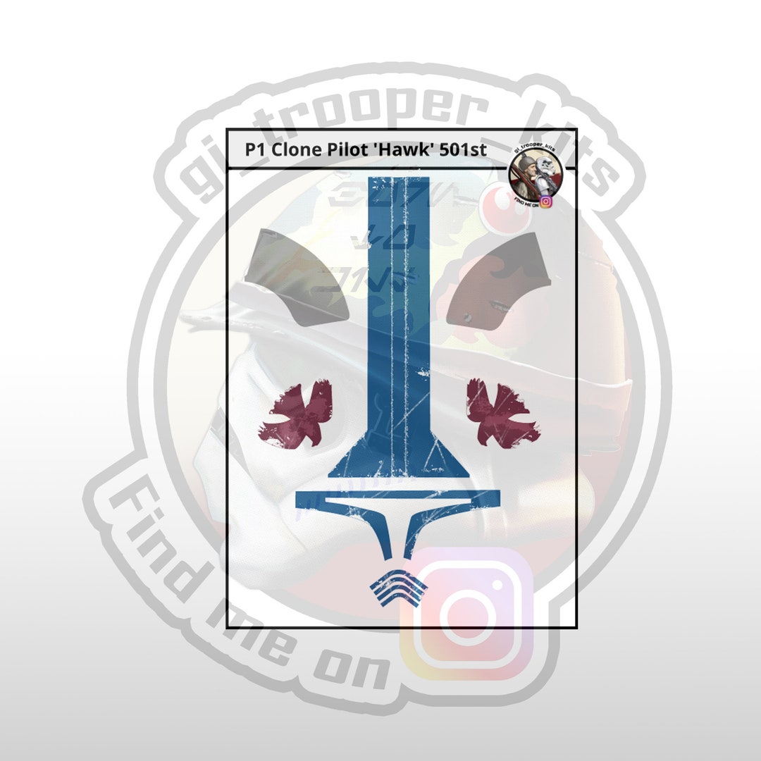 1/12 - 'hawk' Clone Pilot Phase 1 Helmet Waterslide Decal - Etsy