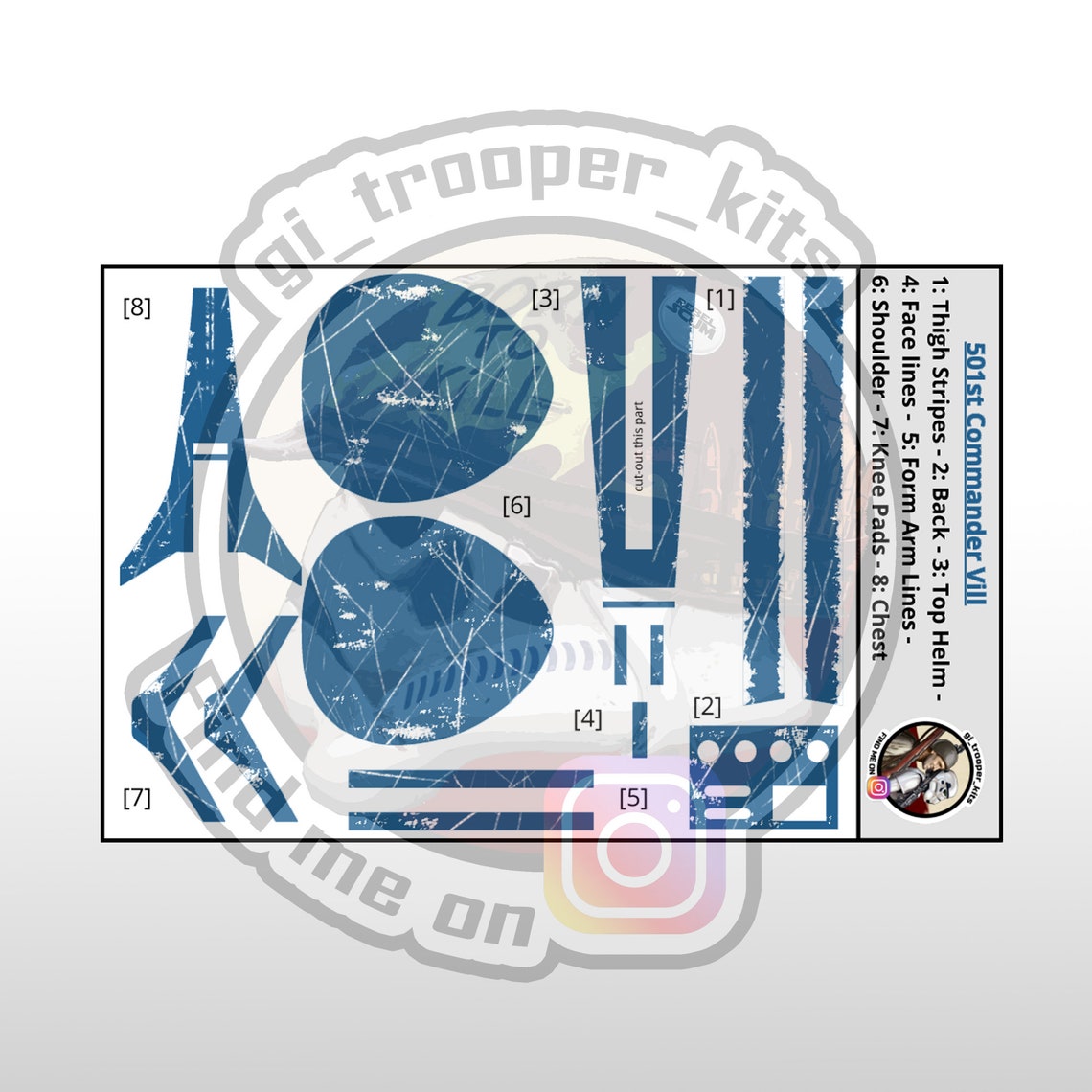 1/12 501st Commander Vill Waterslide Decal Sheet Star Wars - Etsy