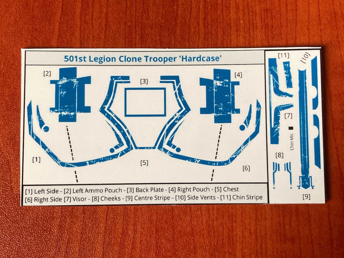 1/12 Hardcase 501st Clone Trooper Phase 1 & 2 Decal Th Black | Etsy UK