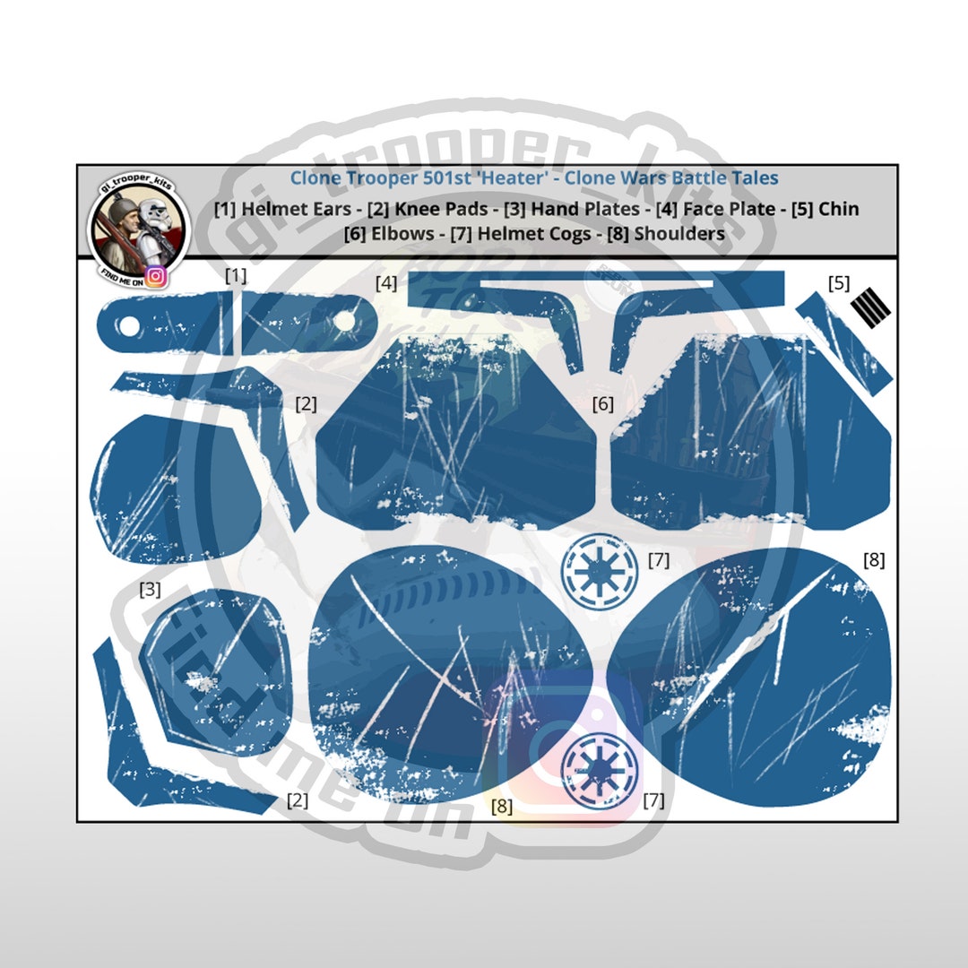 1/12 - Heater 501st Decal Sheet Star Wars Black Series Clone Trooper - Etsy