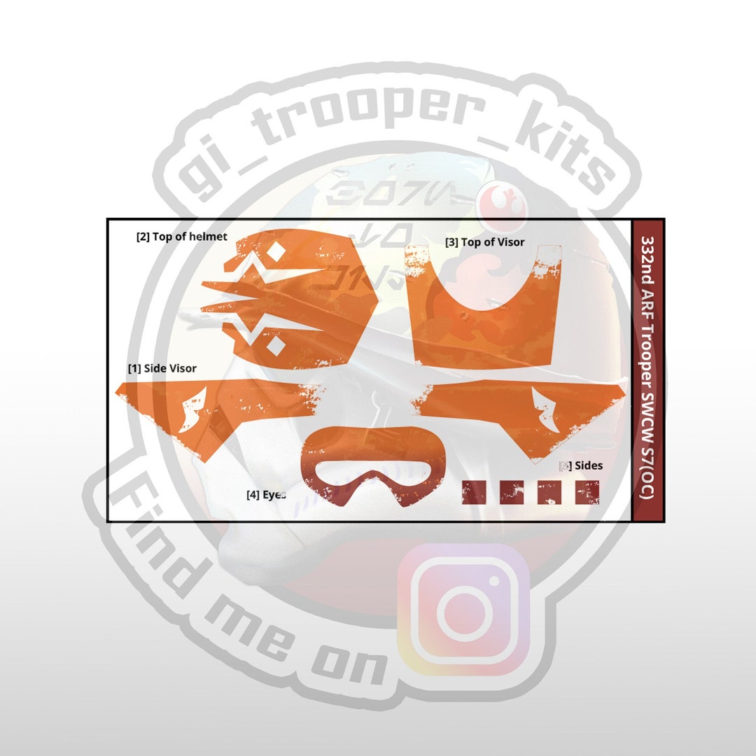 1/12 - ARF 332nd Company Helmet Decal Black Series Figure - Etsy