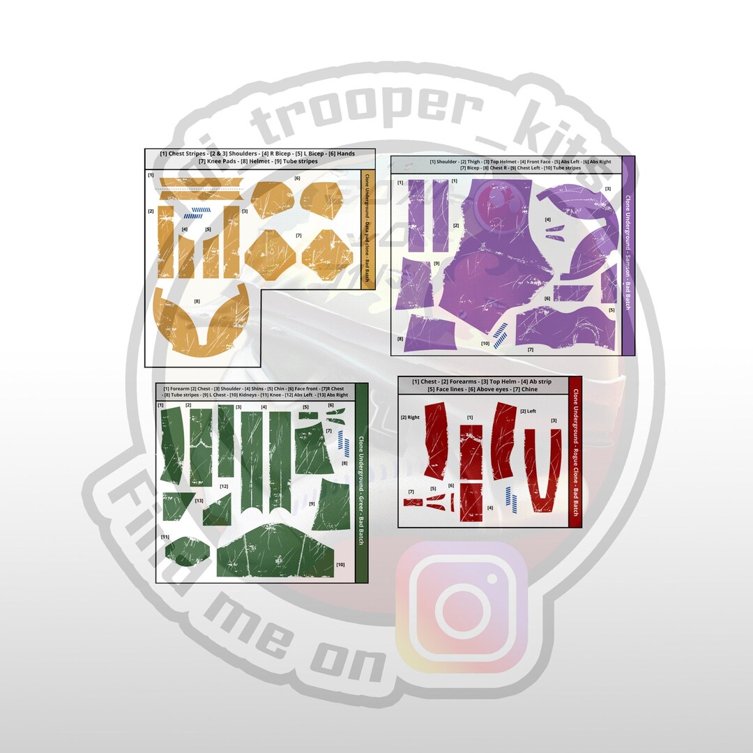 1/12 - Clone Trooper Underground (varies ) Waterslide Decals - Etsy