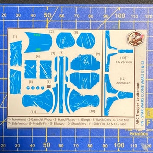 1/12 A.R.C Trooper Lieutenant Decal Sheet Star Wars Black - Etsy