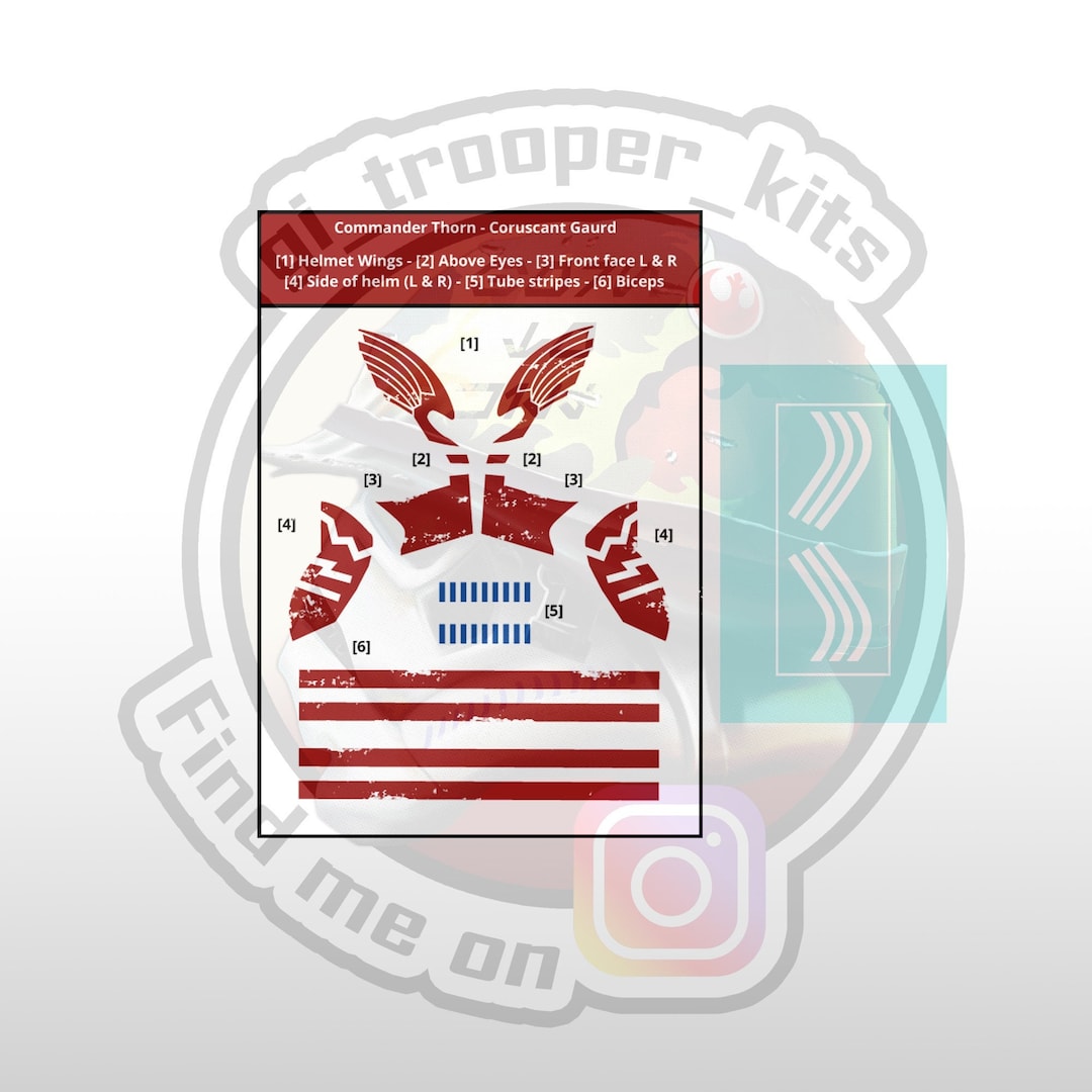 1/12 - Commander Thorn Water Slide Decals Black Series Figure - Etsy