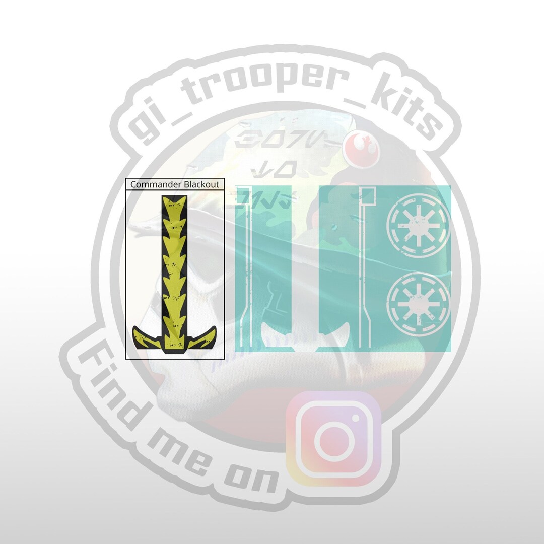 1/12 -commander Blackout Helmet & Shoulders Waterslide Decal - Etsy