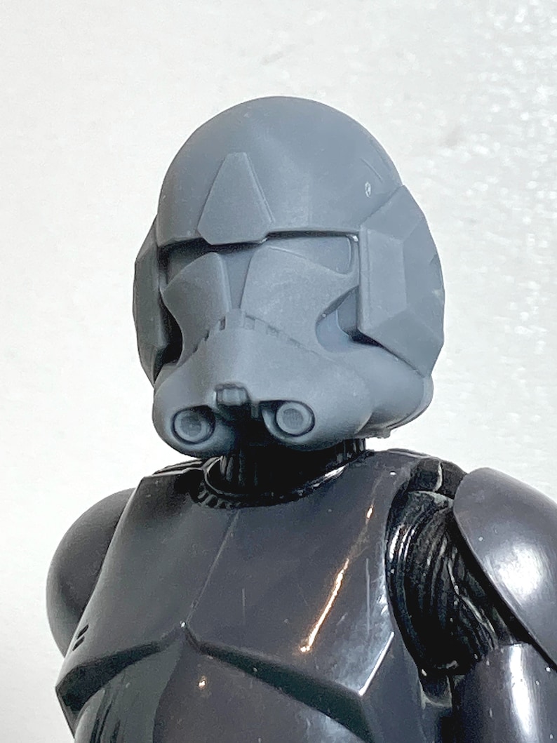 3D Printed P2 Stealth Ops Clone Trooper Helmet: Black Series (1/12 - 1/ ...