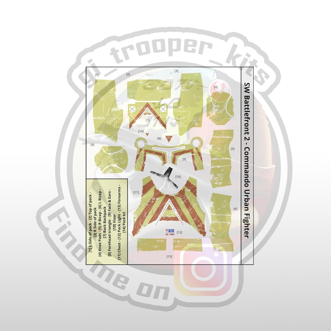 1/12 - SWBF2 Commando Urban Fighter Waterslide Decal Sheet - Etsy